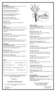 Dinner Delicacies – Gather Restaurant