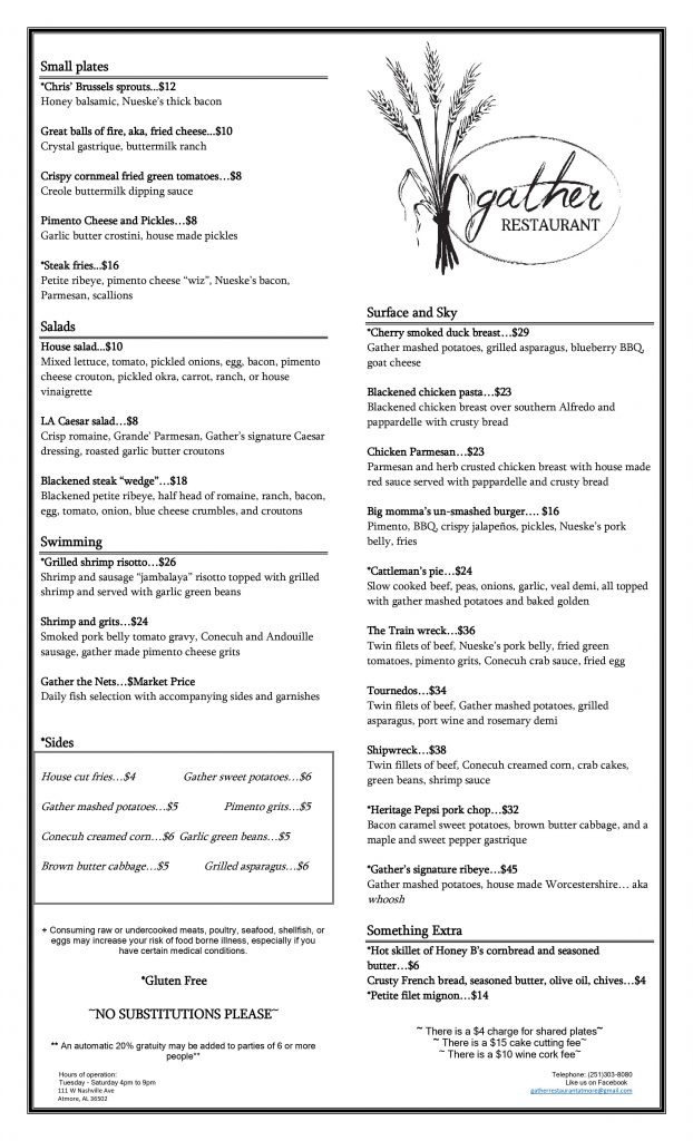 Dinner Delicacies – Gather Restaurant